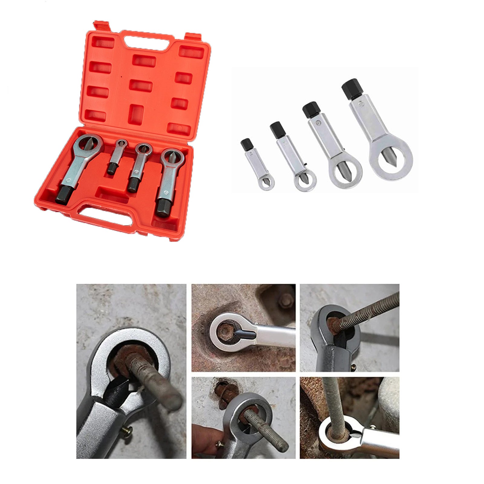 4pcs Casse-écrous, outil pour casser les écrous, jeu d'outils à vis, 12 ...