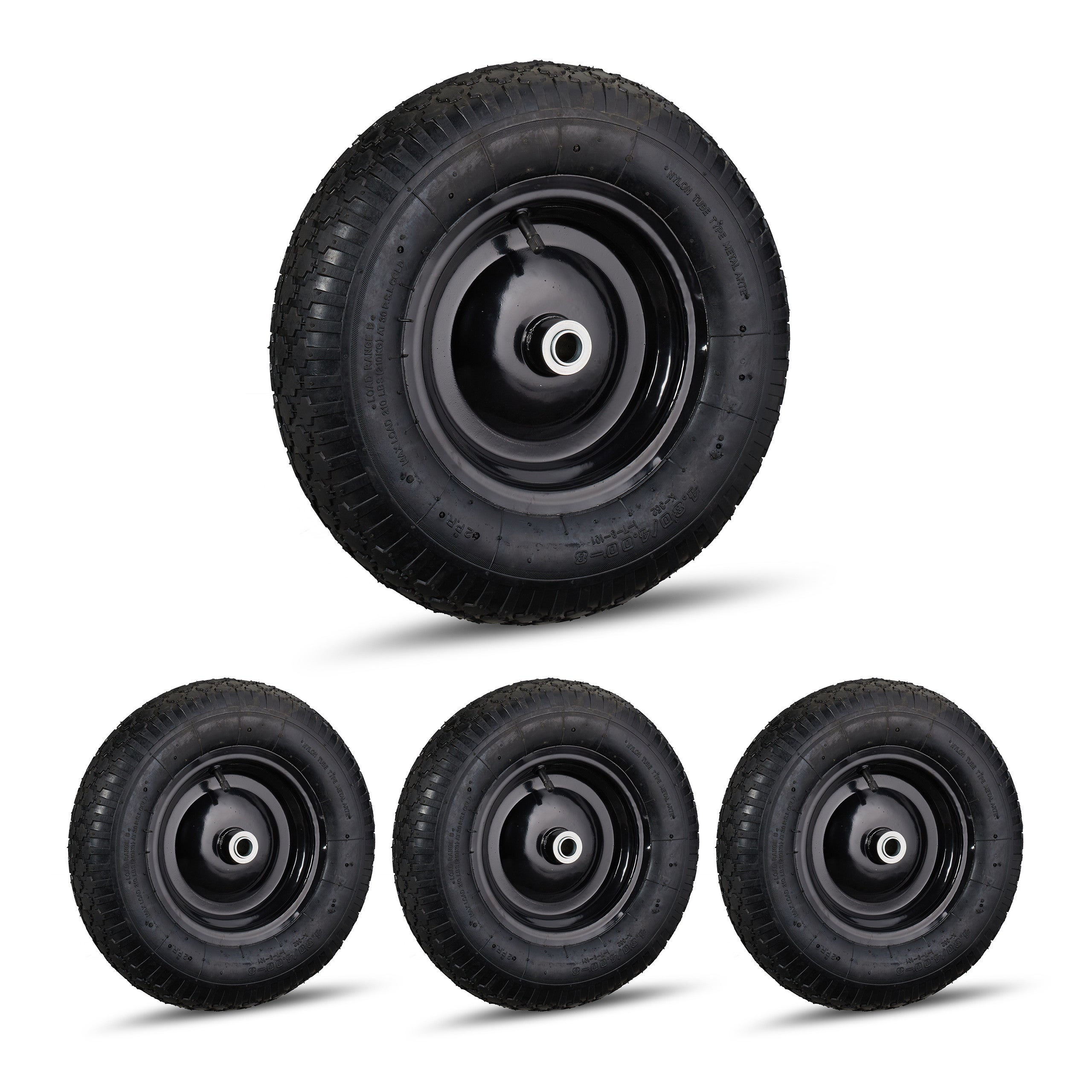 Roue de brouette caoutchouc, lot de 4, 120 kg, roue de rechange ...
