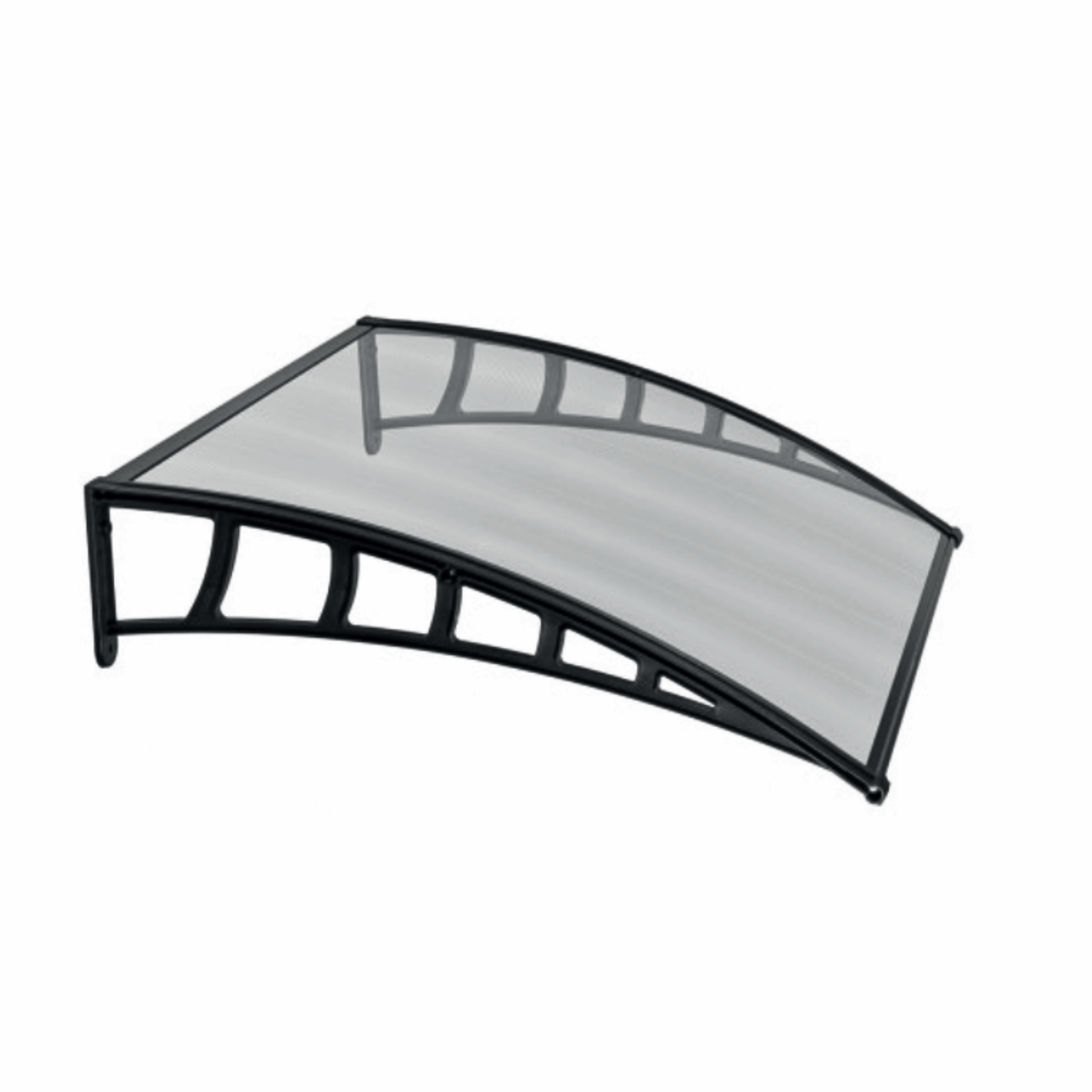 Marquesina de PVC negro y cubierta de policarbonato 100x120 para puerta ...