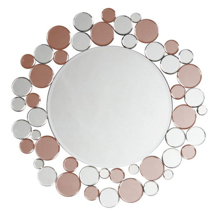 Miroir Mural Design "Bubble" 80cm Argent & Rose | Leroy Merlin
