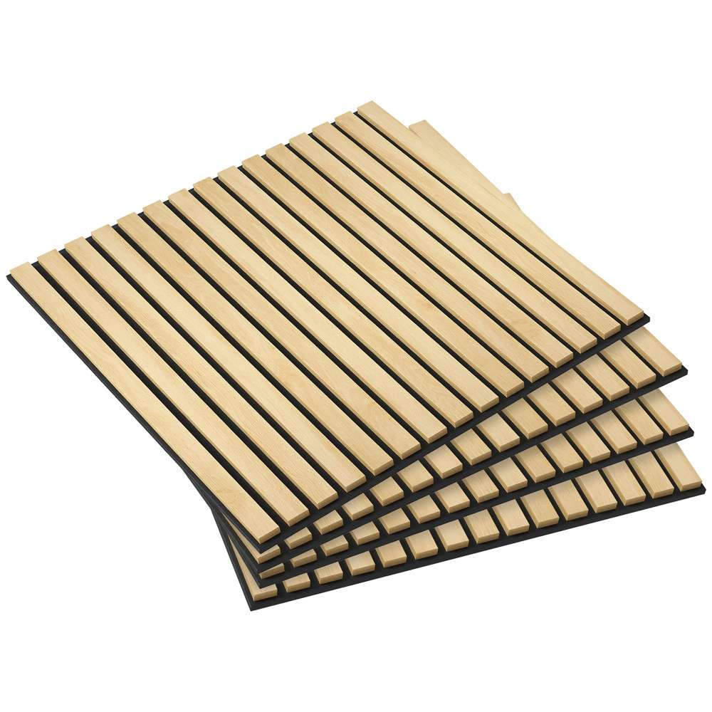 Paneles acústicos 3D MDF efecto roble 60x60cm paquete de 4 ...