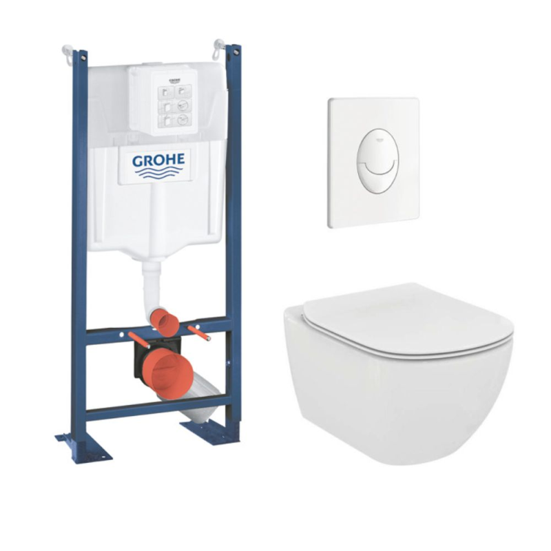 Grohe Pack WC Rapid SL autoportant + cuvette Ideal Standard T354601 ...