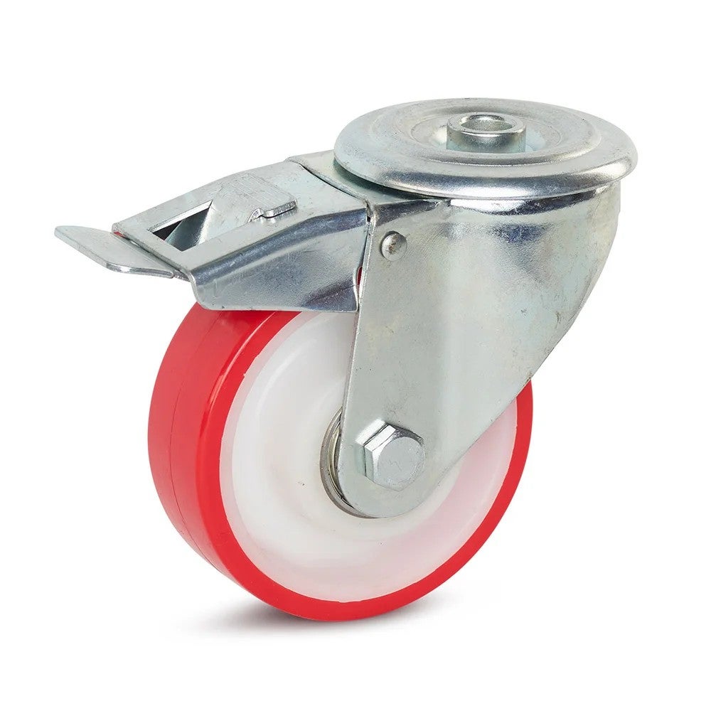 Roue pivotante PU freinée - MESO - Trou central - 125 mm - 270 kg ...
