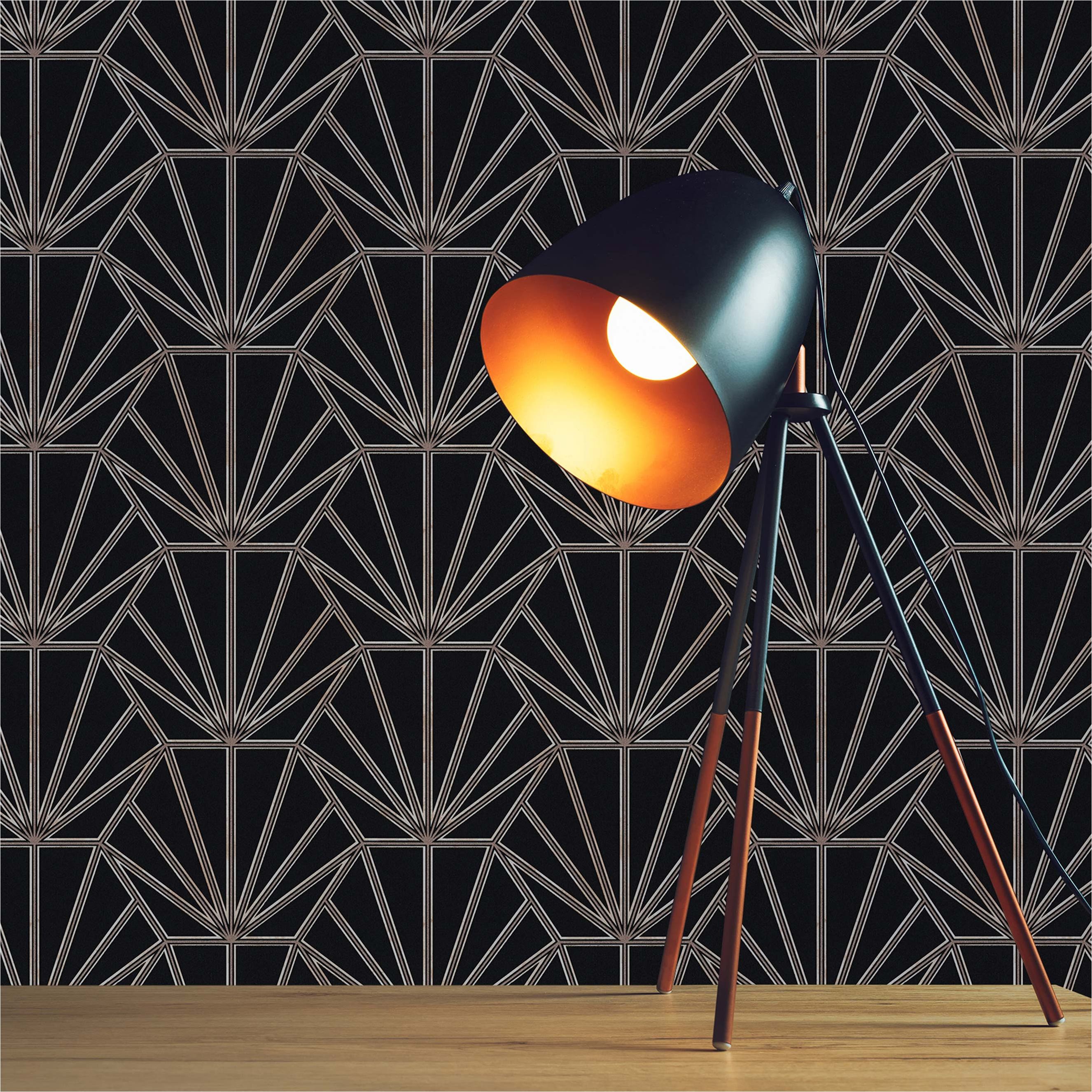 Papier Peint Graphique Carlo M1-No.461 Noir Bronze Papier Peint ...