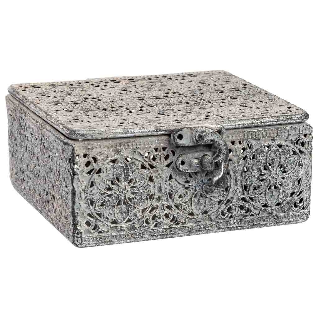Caja de metal negra 12.5x12.5x6h cm | Leroy Merlin