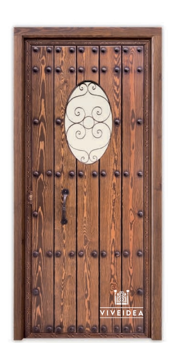 PUERTA ENTRADA DOS HOJAS RÚSTICA TALLADA, MADERA PINO GRAN CALIDAD ...