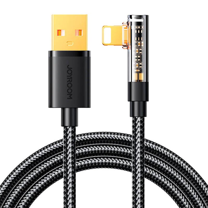 Câble Angle USB-A vers Lightning 1.2m Joyroom S-UL012A6 - Noir | Leroy ...