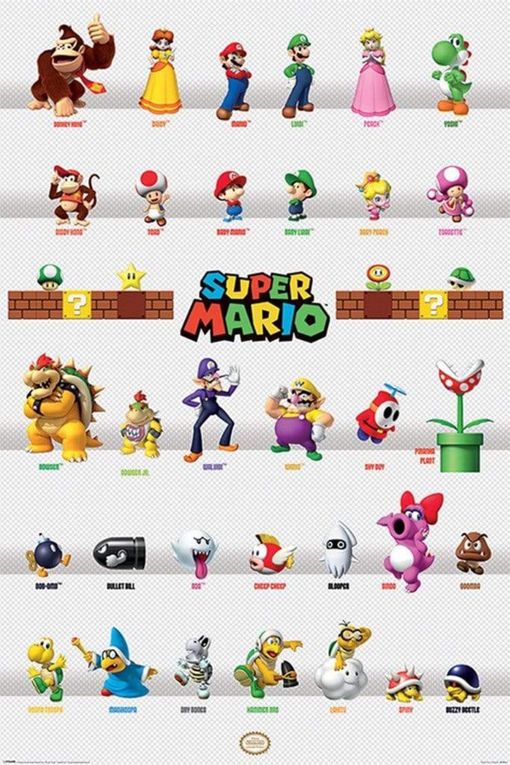 Poster Super Mario - Character Parade 61x91.5cm | Leroy Merlin