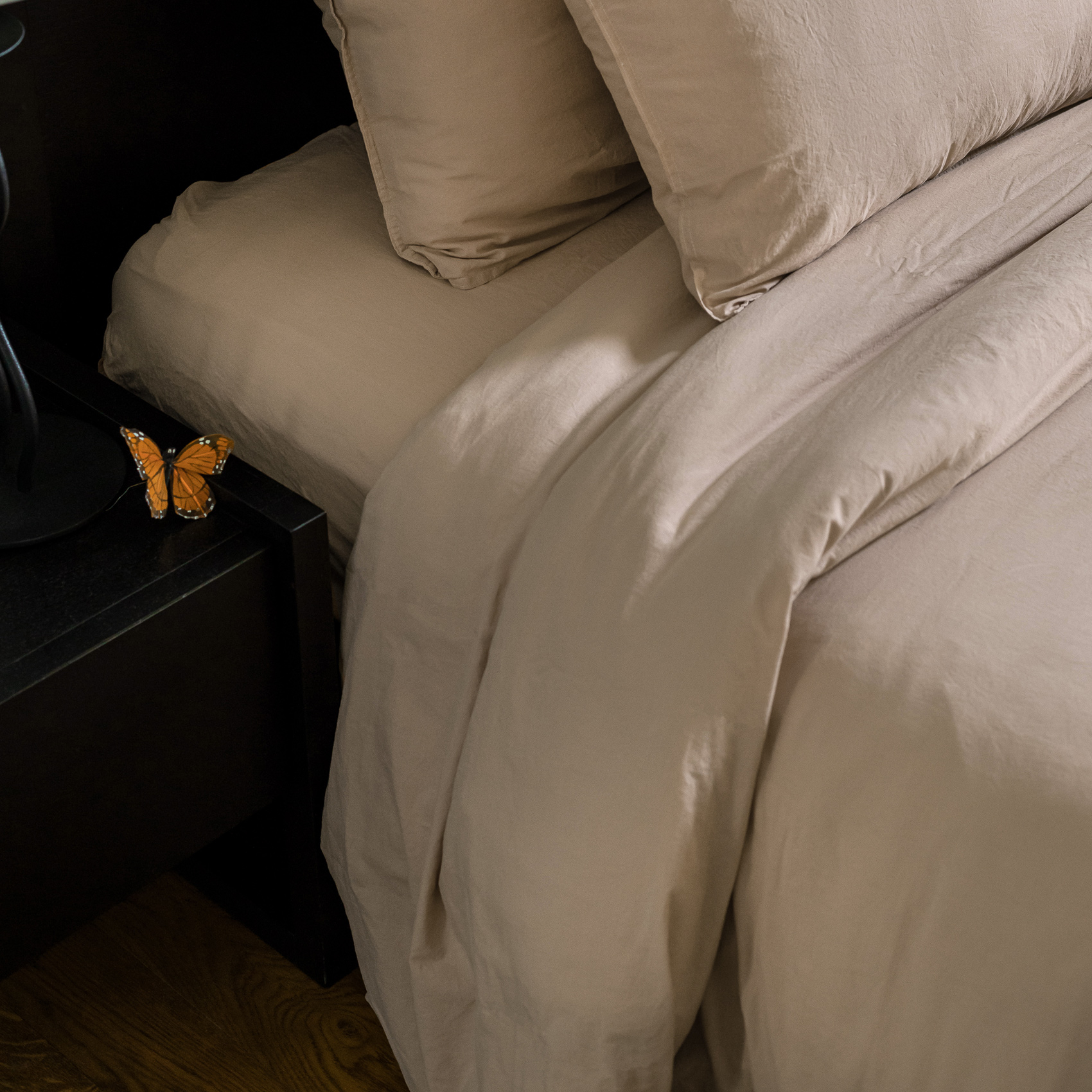 Drap plat en coton lavé Cap Ferret - Sable - 180x290 cm - Coton | Leroy ...