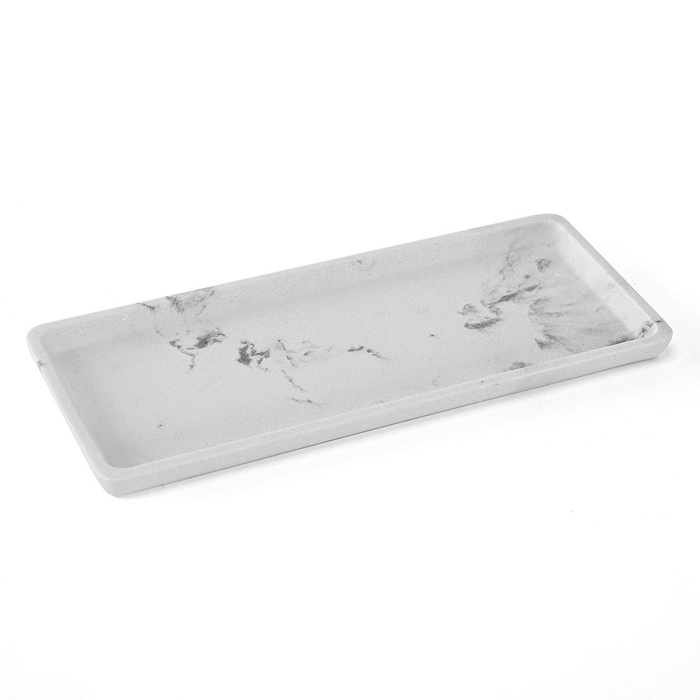 Plateau de rangement en résine effet marbre blanc Ivy Line | Leroy Merlin