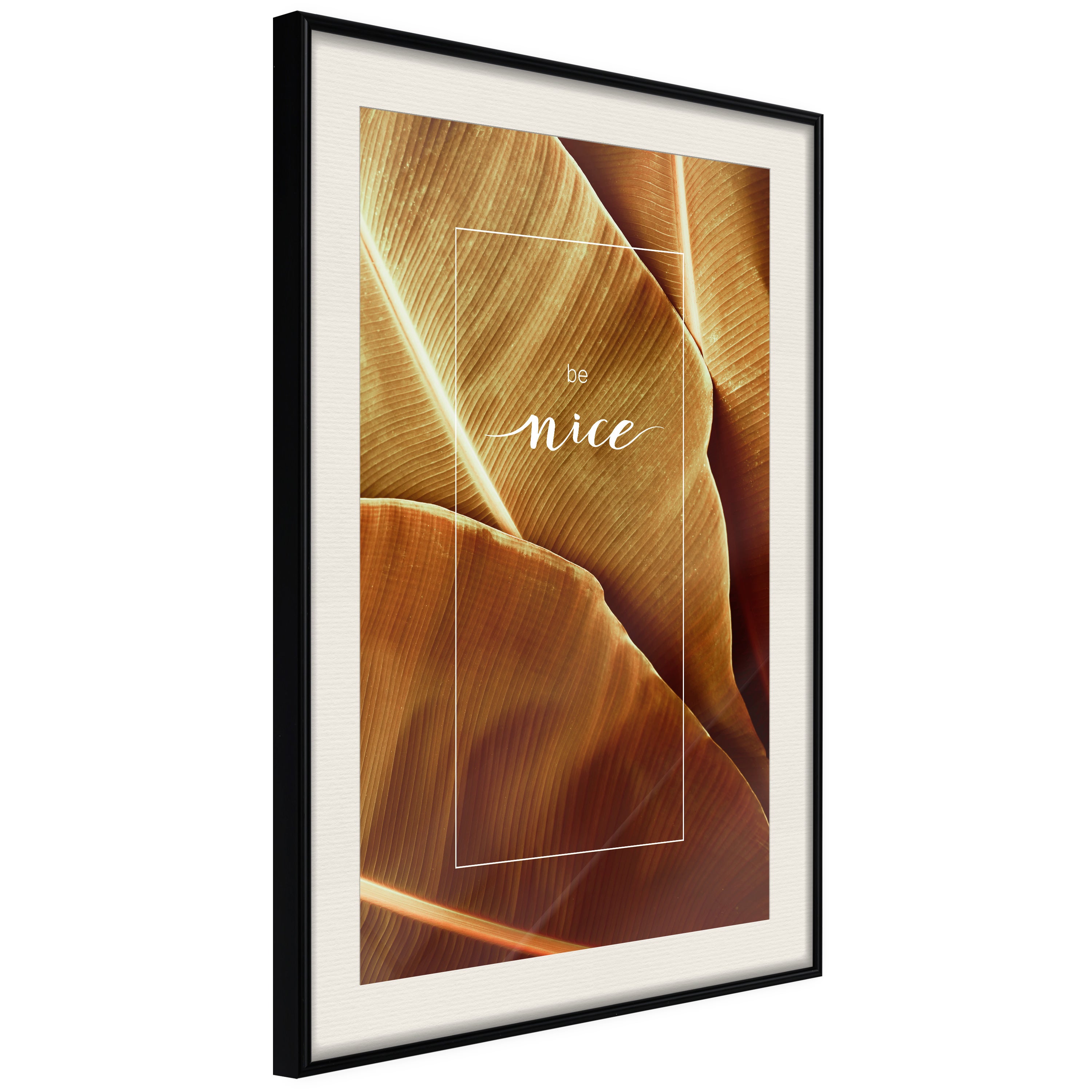 Poster et affiche - Banana Leaves with a Message (Sepia) 40x60 cm ...