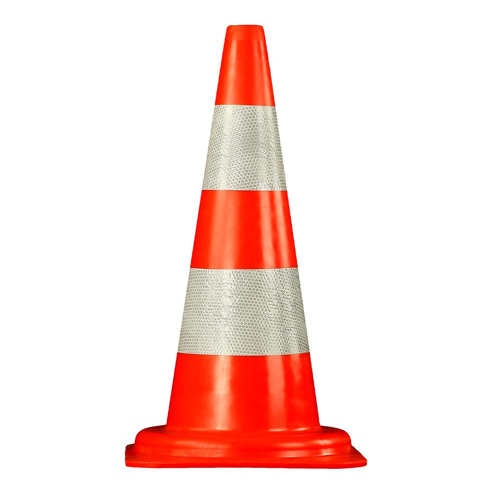 Cône de chantier PVC 50cm rétroréfléchissant classe 2 - 3219111 | Leroy ...