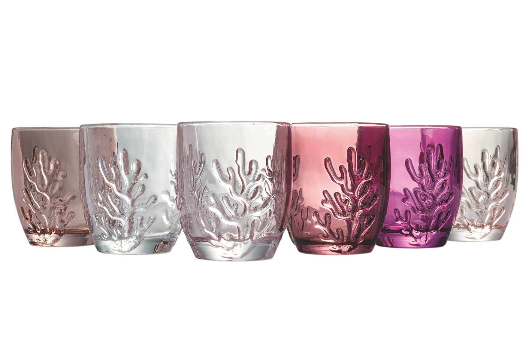 Juego de 6 vasos de agua y refrescos 340 ml Coral Provence | Leroy Merlin