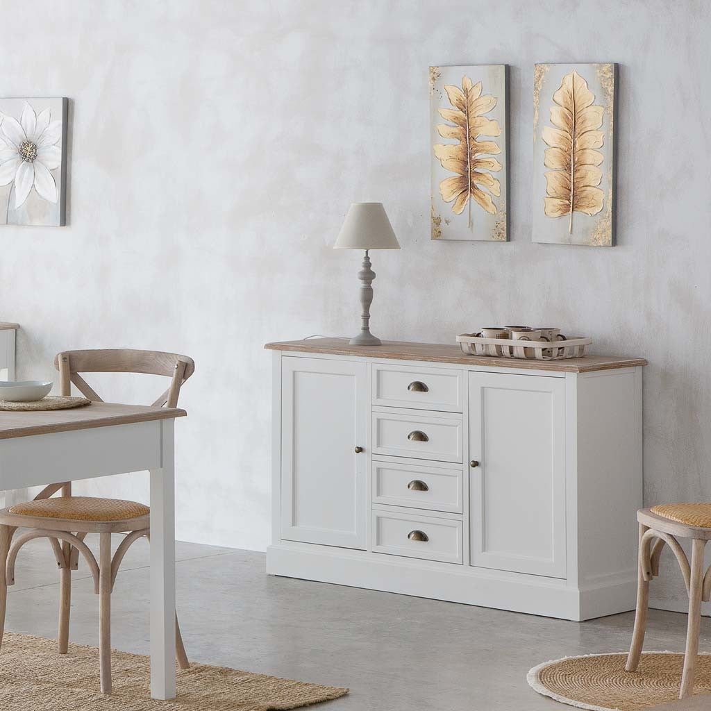 Buffet en bois blanc 124x40x80h | Leroy Merlin