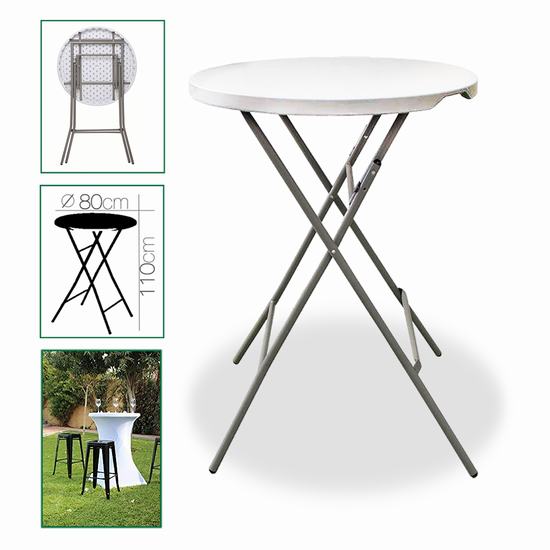 TABLE DE COCKTAIL RONDE PLIANTE Diam 80 x H 110 cm | Leroy Merlin