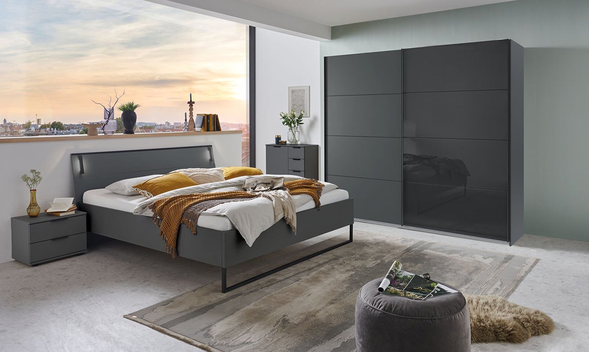 Chambre à coucher complète adulte ( lit adulte 160 x 200 cm + chevet+ commode de rangement ...