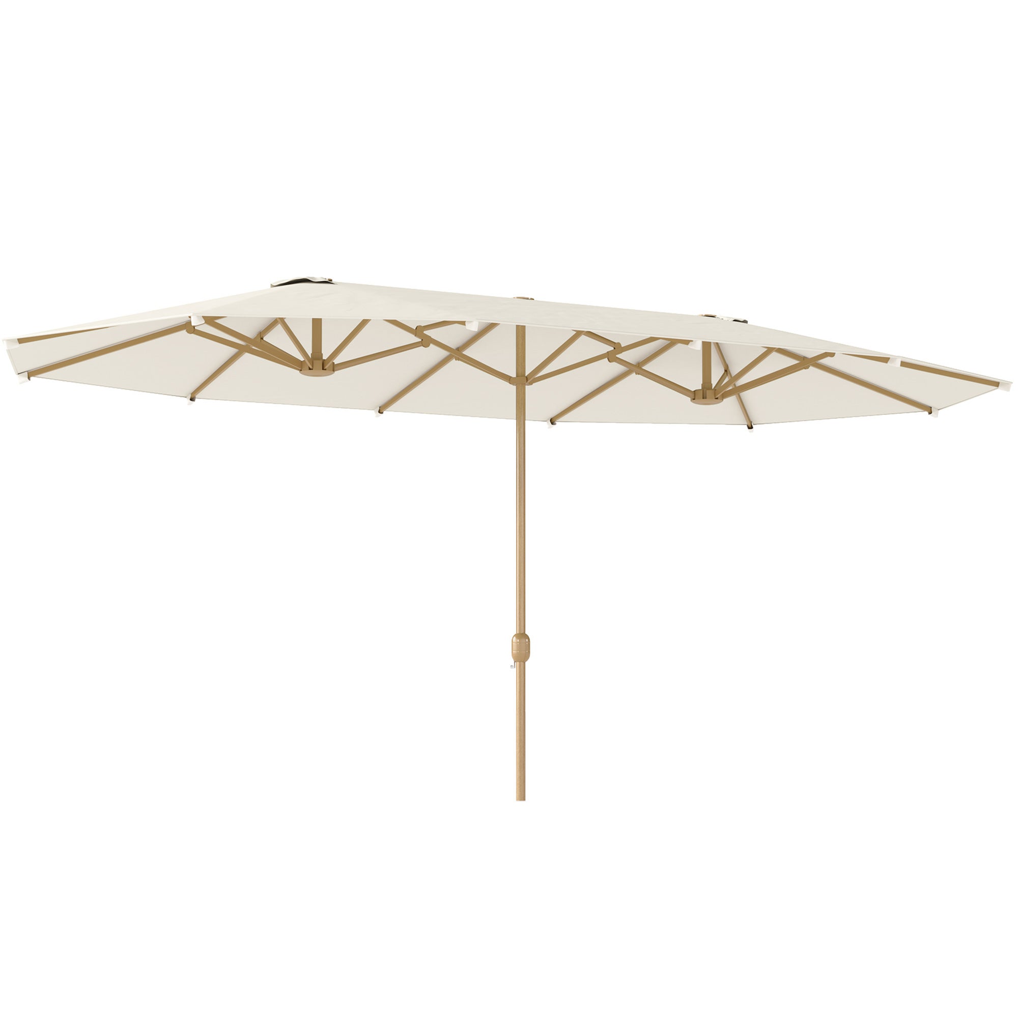 Parasol double 4,6 x 2,7 m, grand parasol à manivelle, résistant à l ...