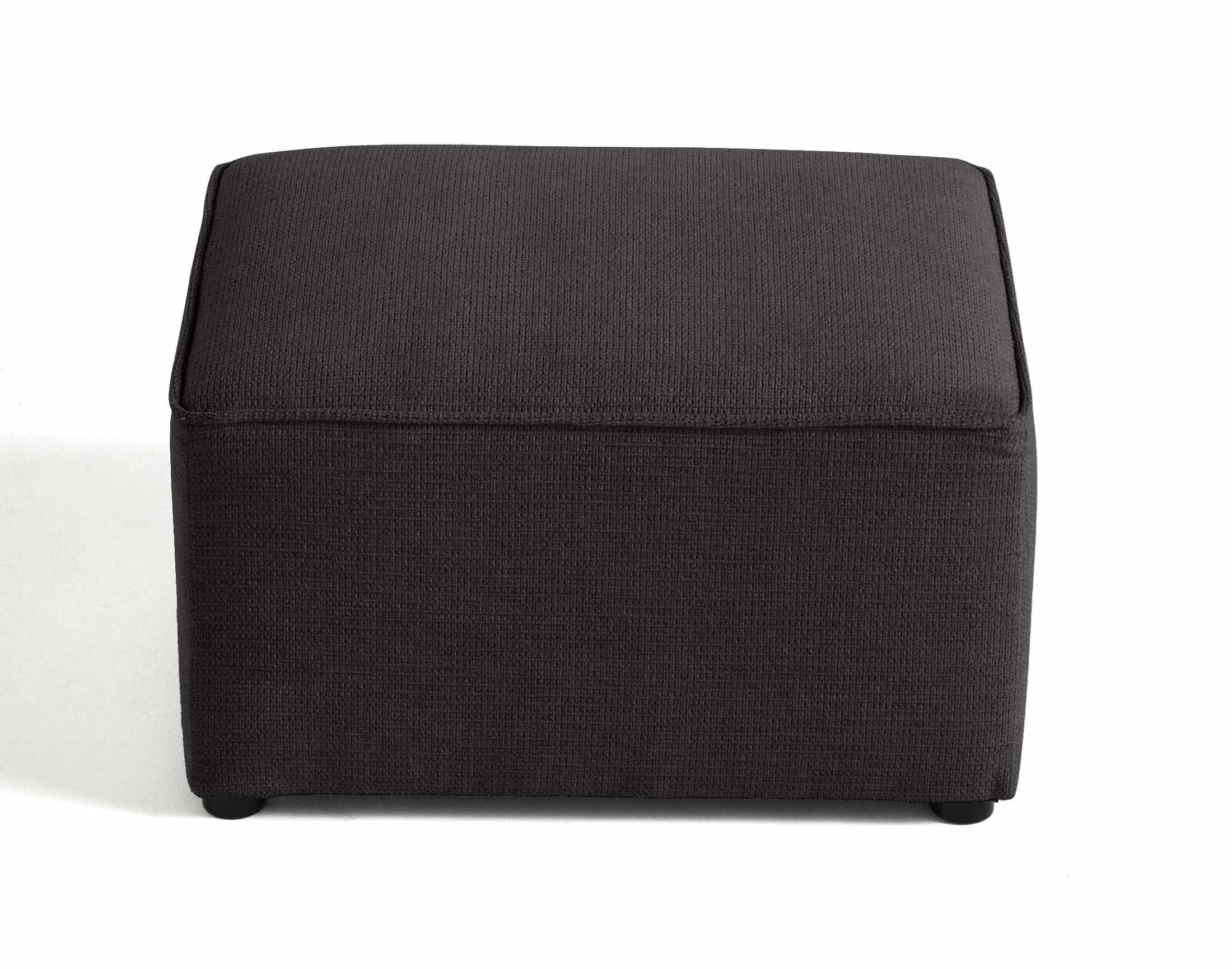 Pouf en tissu texturé 63*47*42 cm gris foncé - CANOPY - Best Mobilier ...