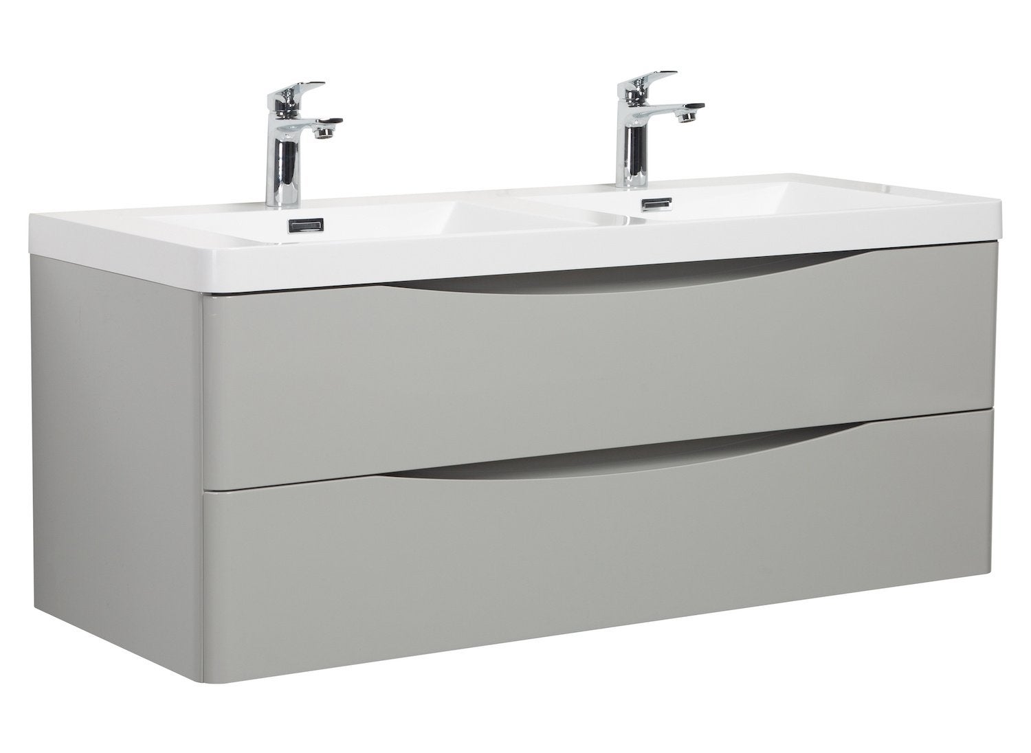 Meuble de salle de bain Vienna 120 cm lavabo Gris brillant | Leroy Merlin