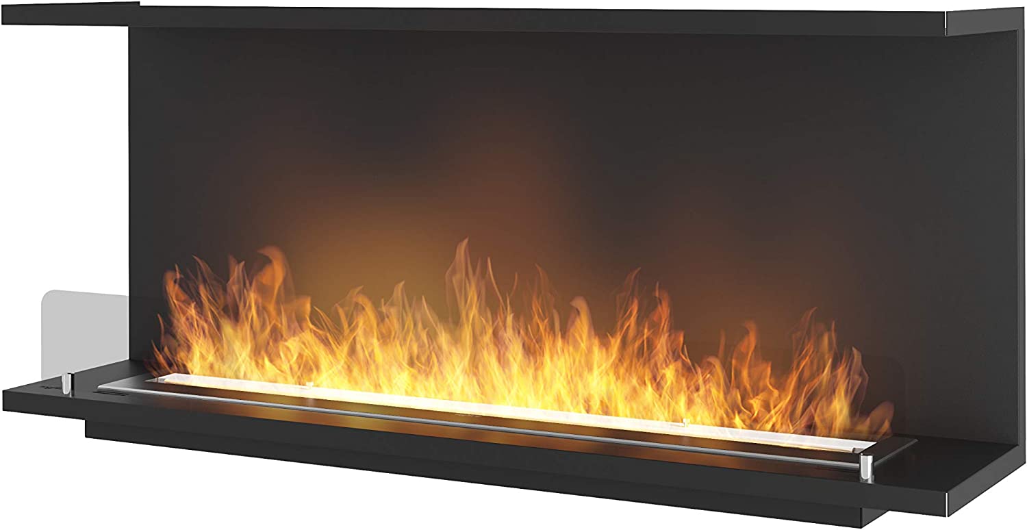 Cheminée Bioéthanol Encastrable Design C1200 V.2 avec Vitre Ouverte sur ...