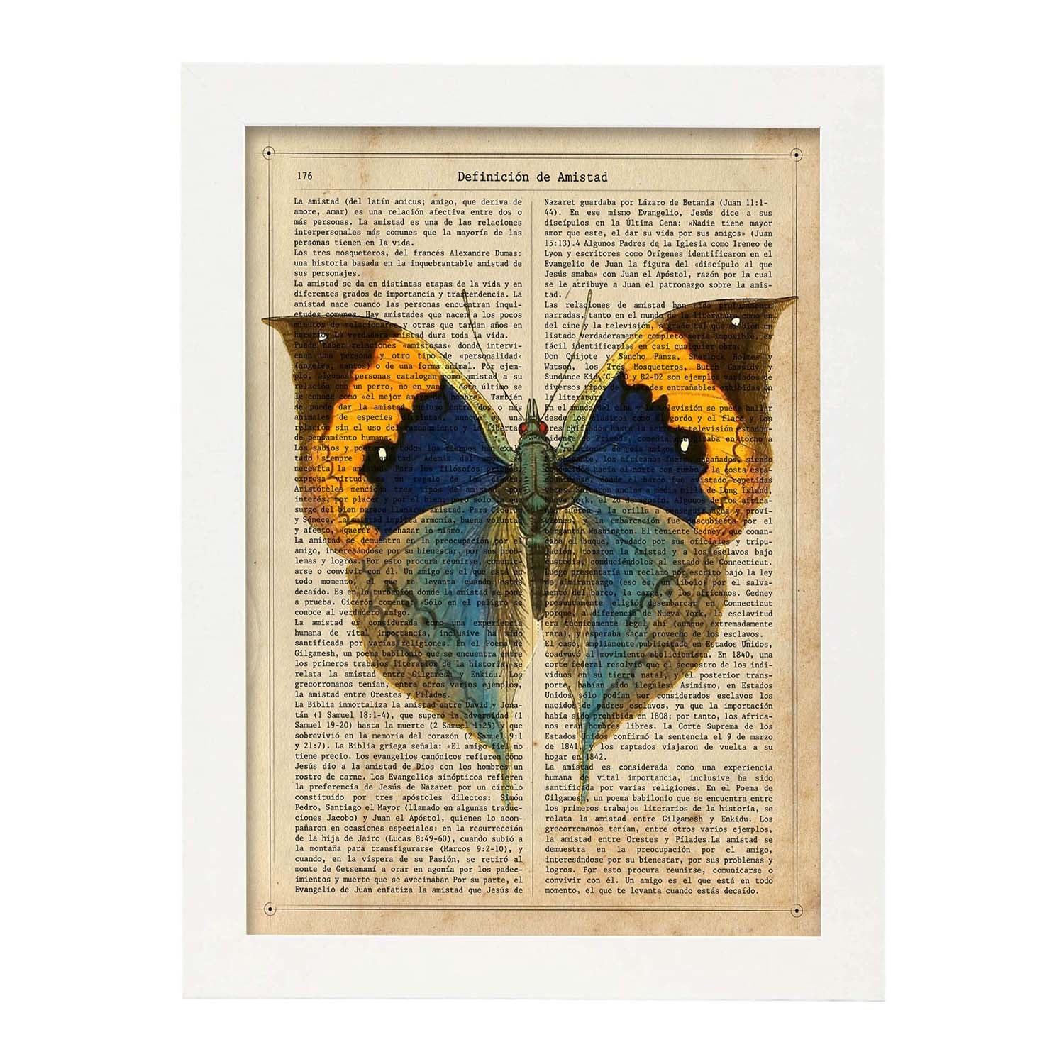 Poster De Papillon De Style Avec Définition. Feuilles D'animaux Avec ...