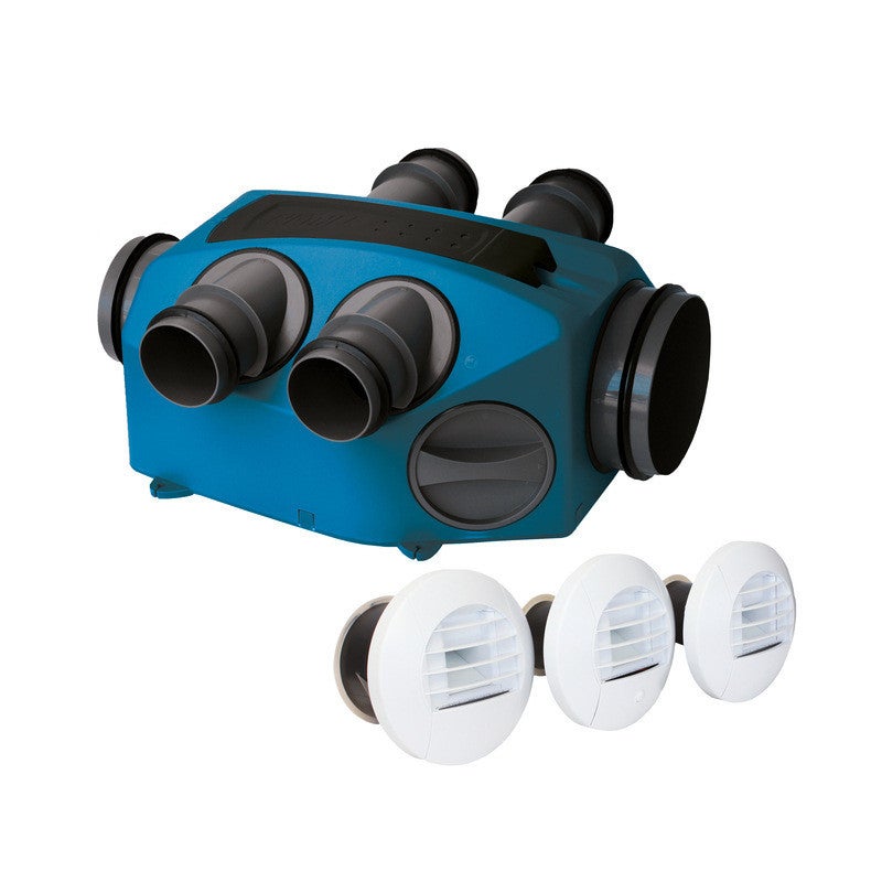 Kit VMC simple flux hygro B NATHER INFINITY 2.0 + 3 Bouches piles | Moteur EC Très Basse Conso ...