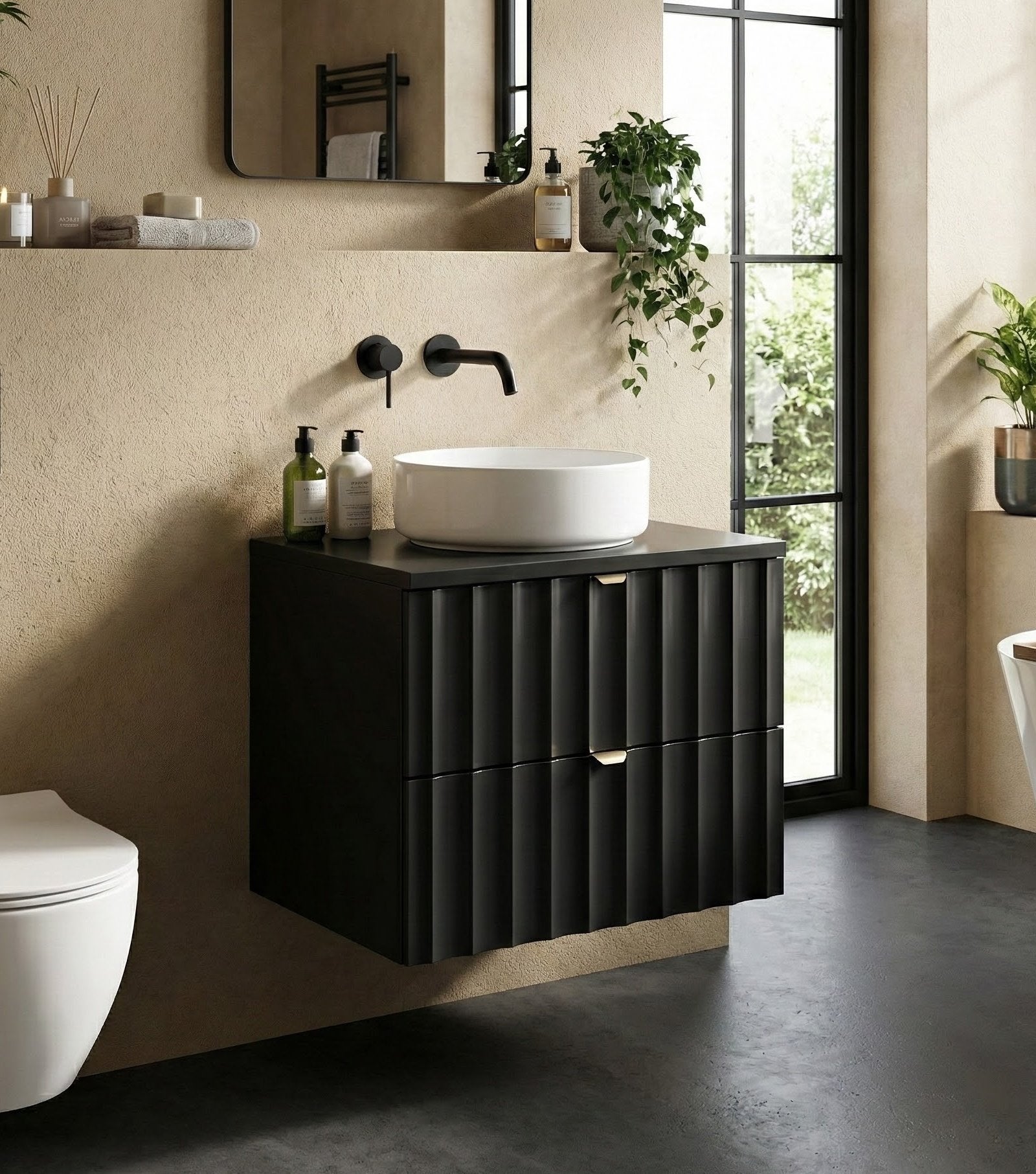 Badplaats Mueble bajo para lavabo Azore 60 x 46 x 52 cm - Negro mate ...