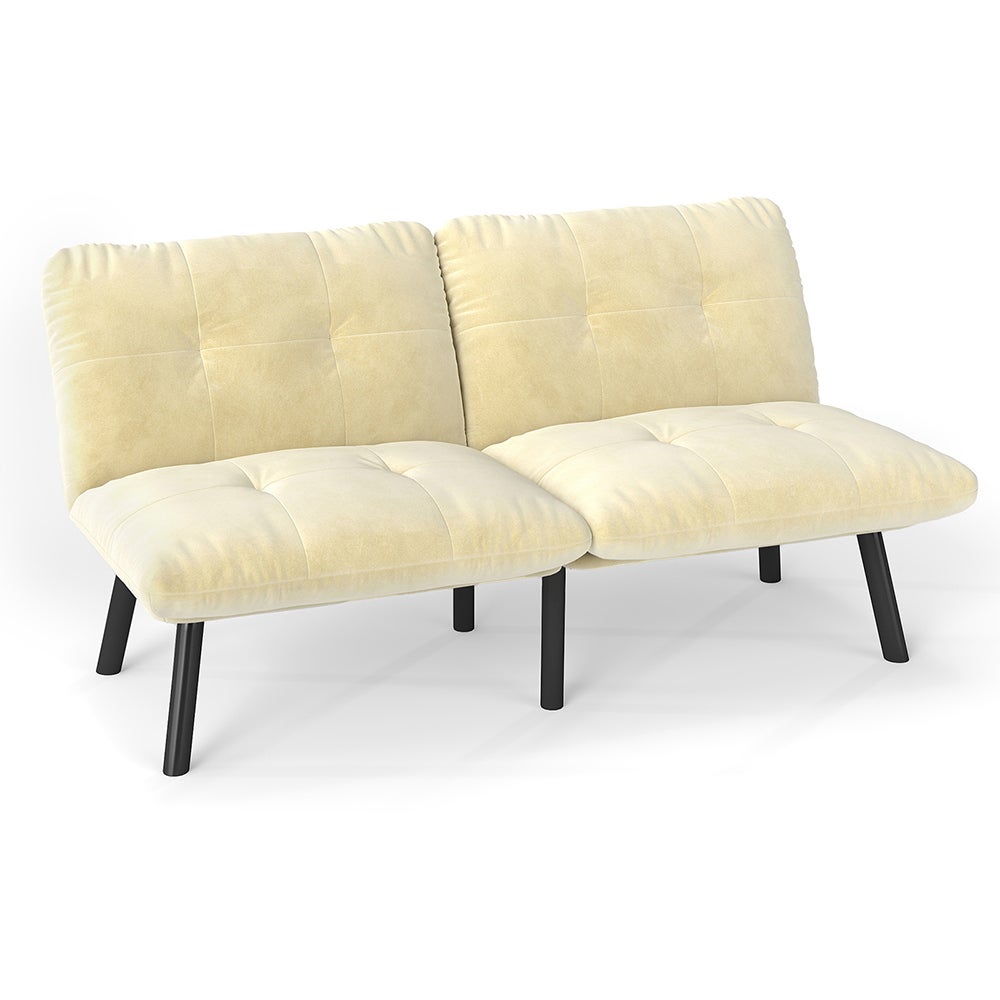 Canapé convertible 2 places pliable crème, futon, lit d'appoint | Leroy ...