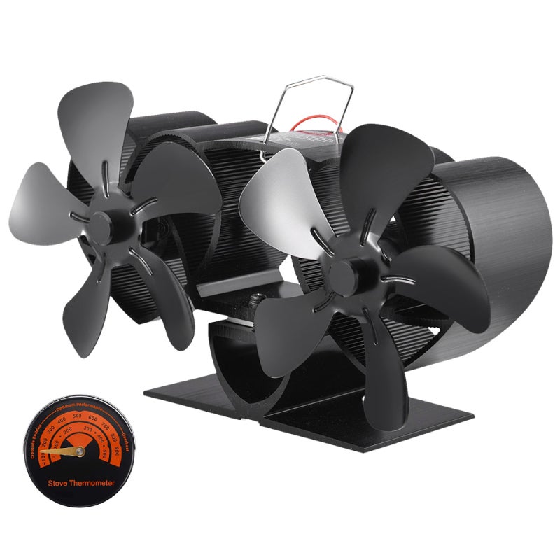 Ventilador de estufa de doble motor, silencioso y sin electricidad, 10 ...