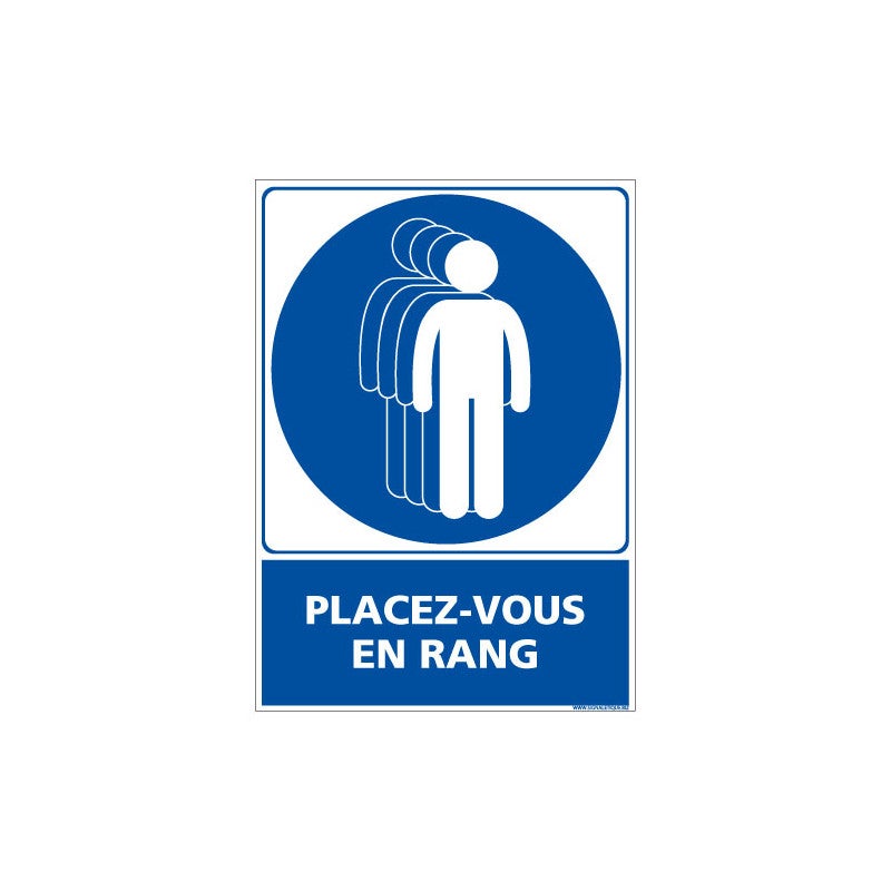 PANNEAU PLACEZ VOUS EN RANG (E0667) 300 x 420 mm Matière Adhesif ...