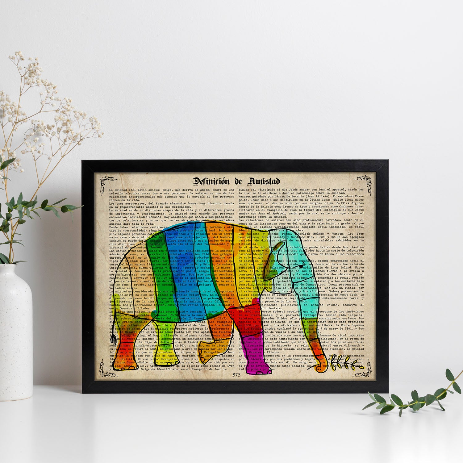 Affiche D'éléphant Colorée. Feuilles D'éléphants Avec Des Définitions ...