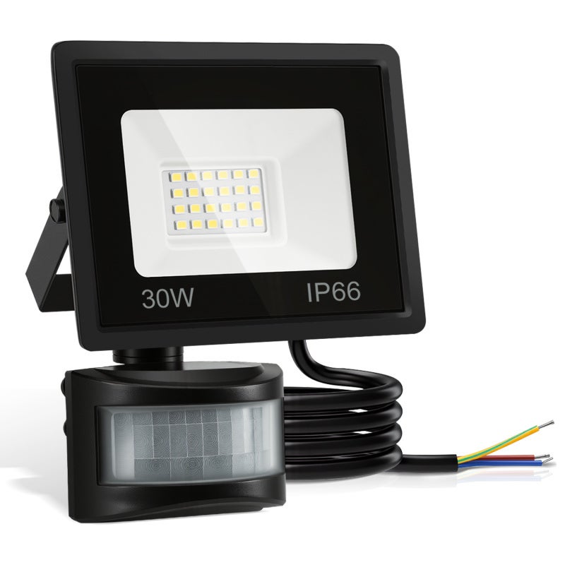 Foco LED para exterior de 30 W con sensor de movimiento, resistente al ...