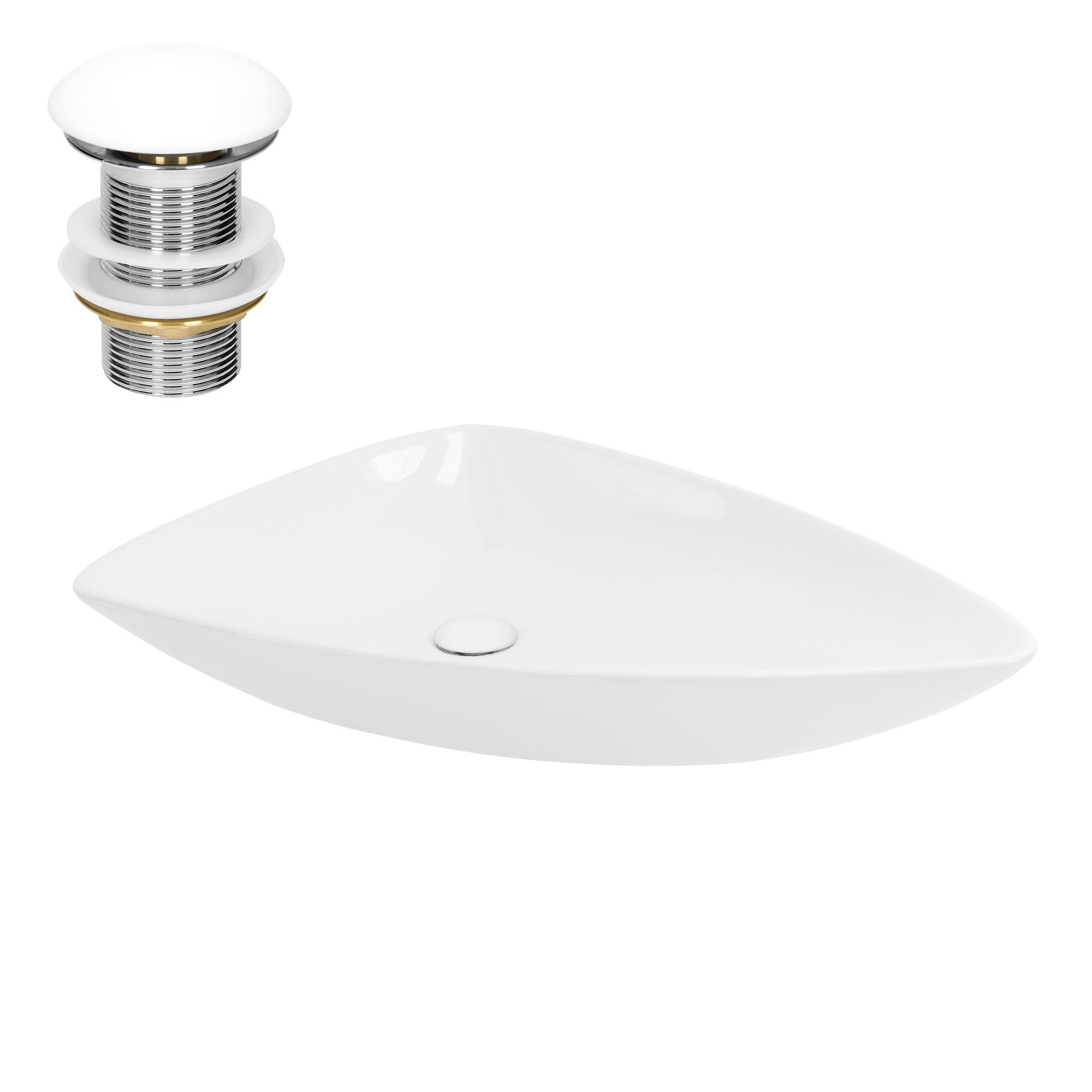 Lavabo incl. set di scarico senza troppopieno 69x46x13 cm Ceramica ...