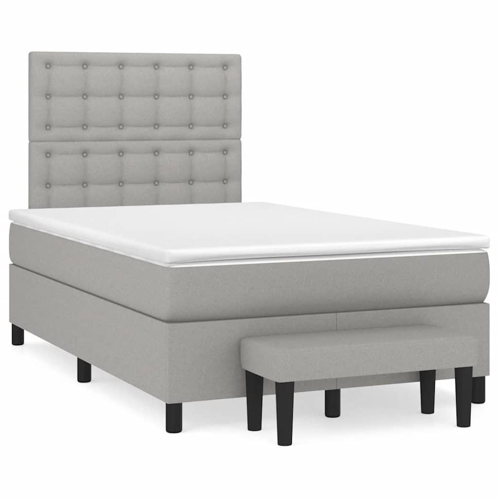 Somier y colchón para cama tela gris claro 120x190 cm vidaXL | Leroy Merlin