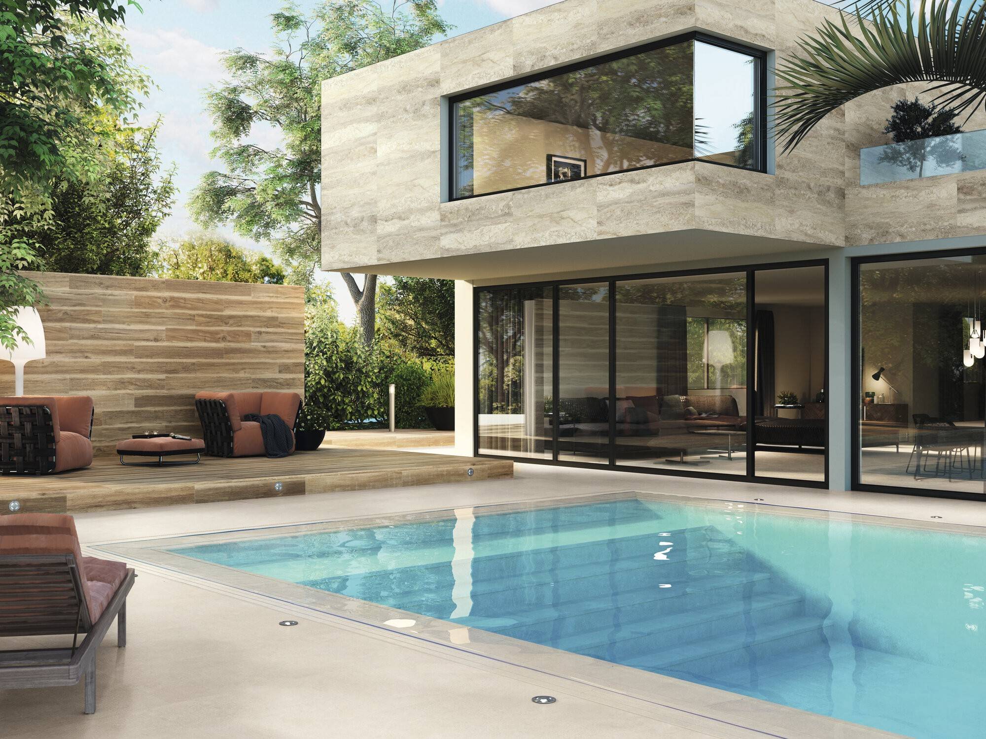 Margelle Piscine à Débordement Effet Ciment Zen | Leroy Merlin