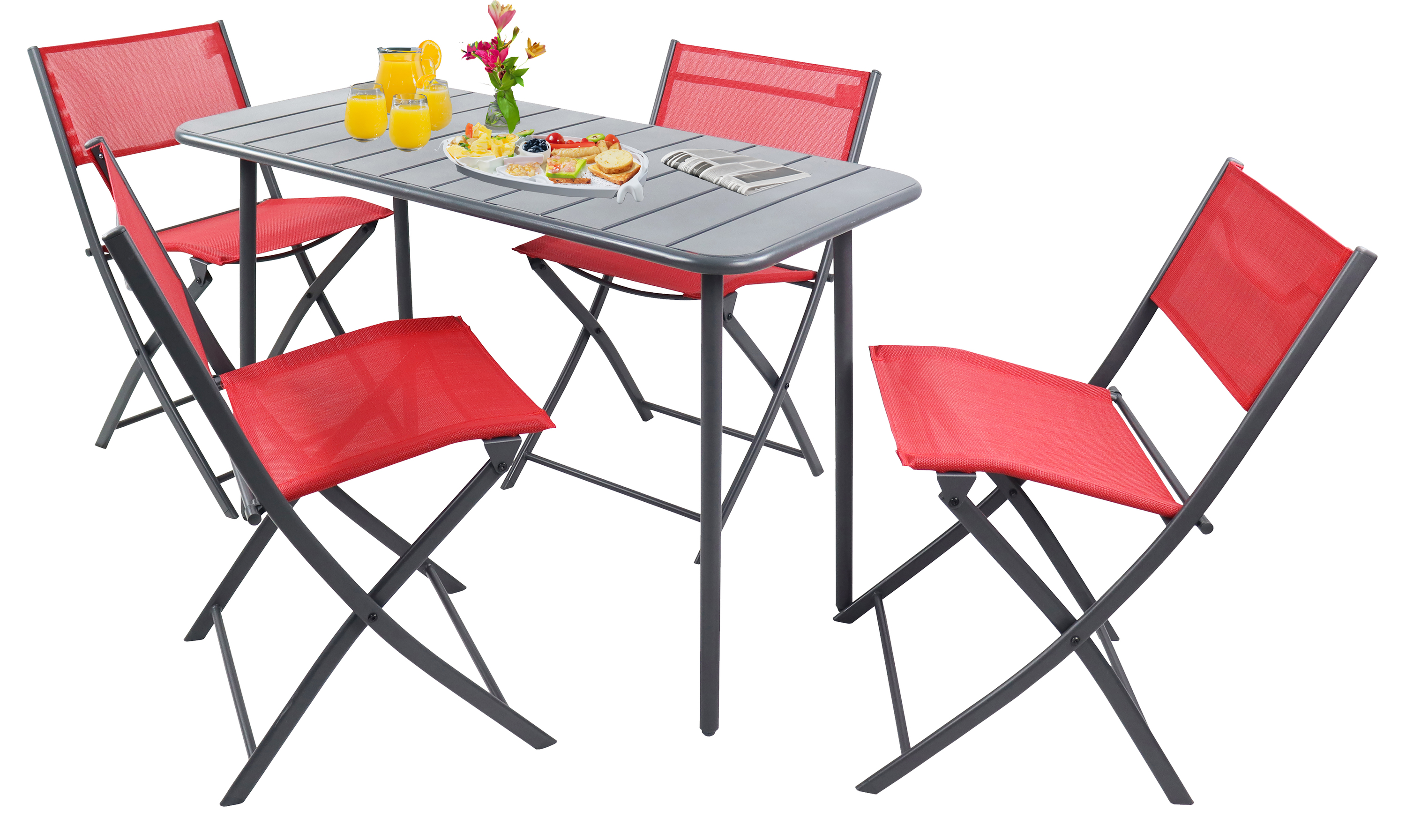 5 pcs. Set de balcon Bistro Set de jardin Sumila | Leroy Merlin