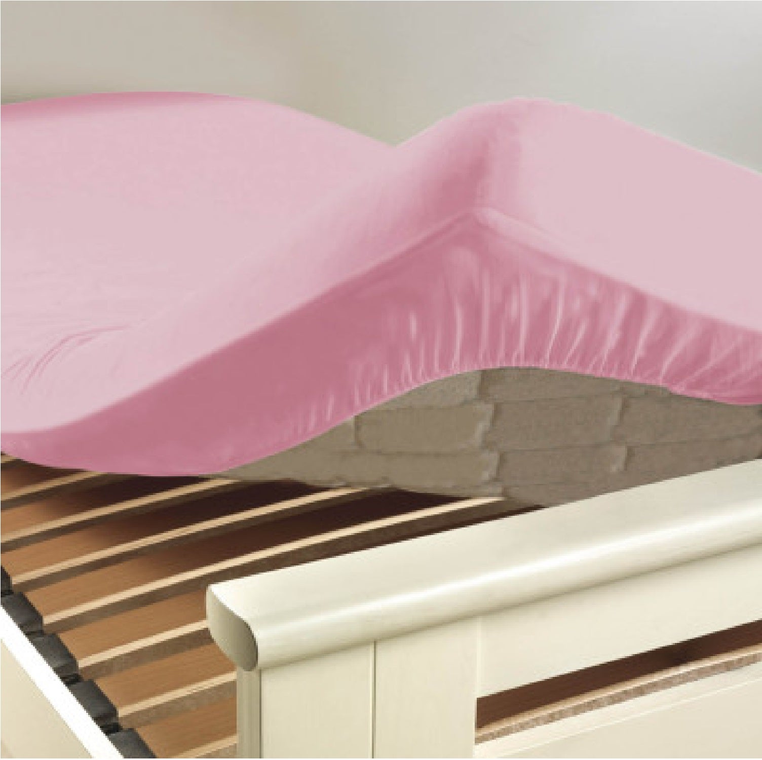 Drap housse coton 57 fils rose dragee 160 x 200 cm | Leroy Merlin
