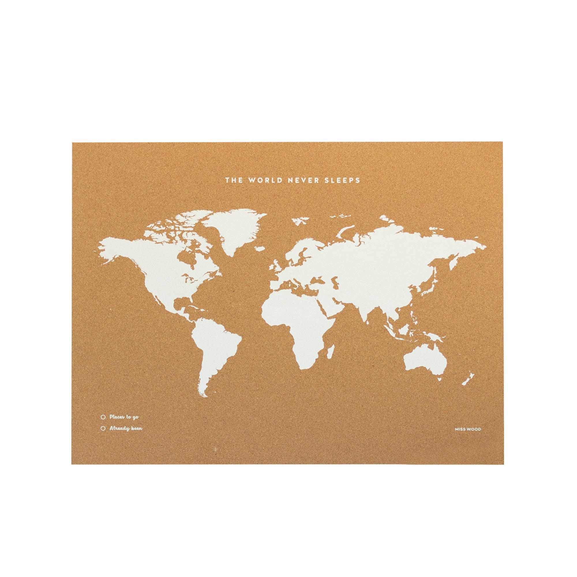 Carte en liège - Woody Map Fluor Edition / 90 x 60 cm / Sans cadre ...