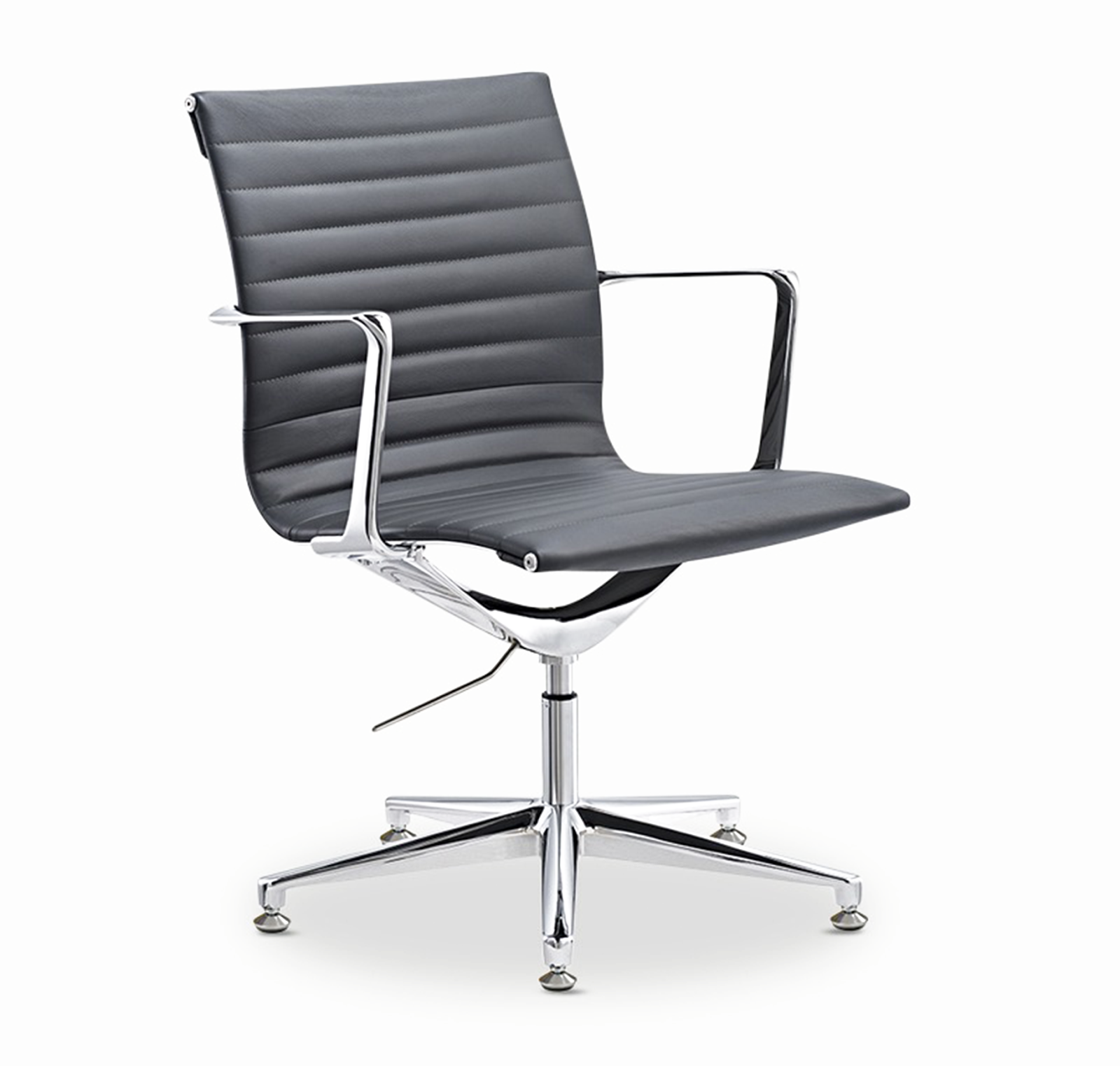 Furnicher Mateo - Chaise de Conférence - Gris Cuir - 57x59x92cm | Leroy ...