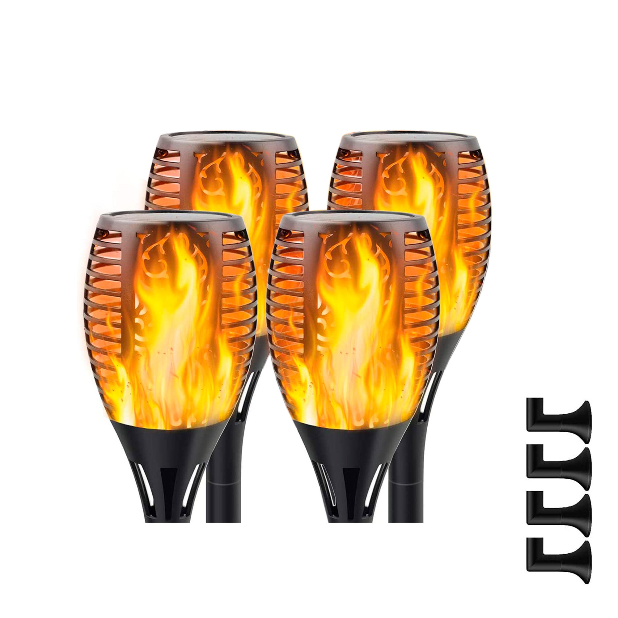 Pack de 4 Antorcha Solares Luces con Efecto Llama parpadeante Linterna ...