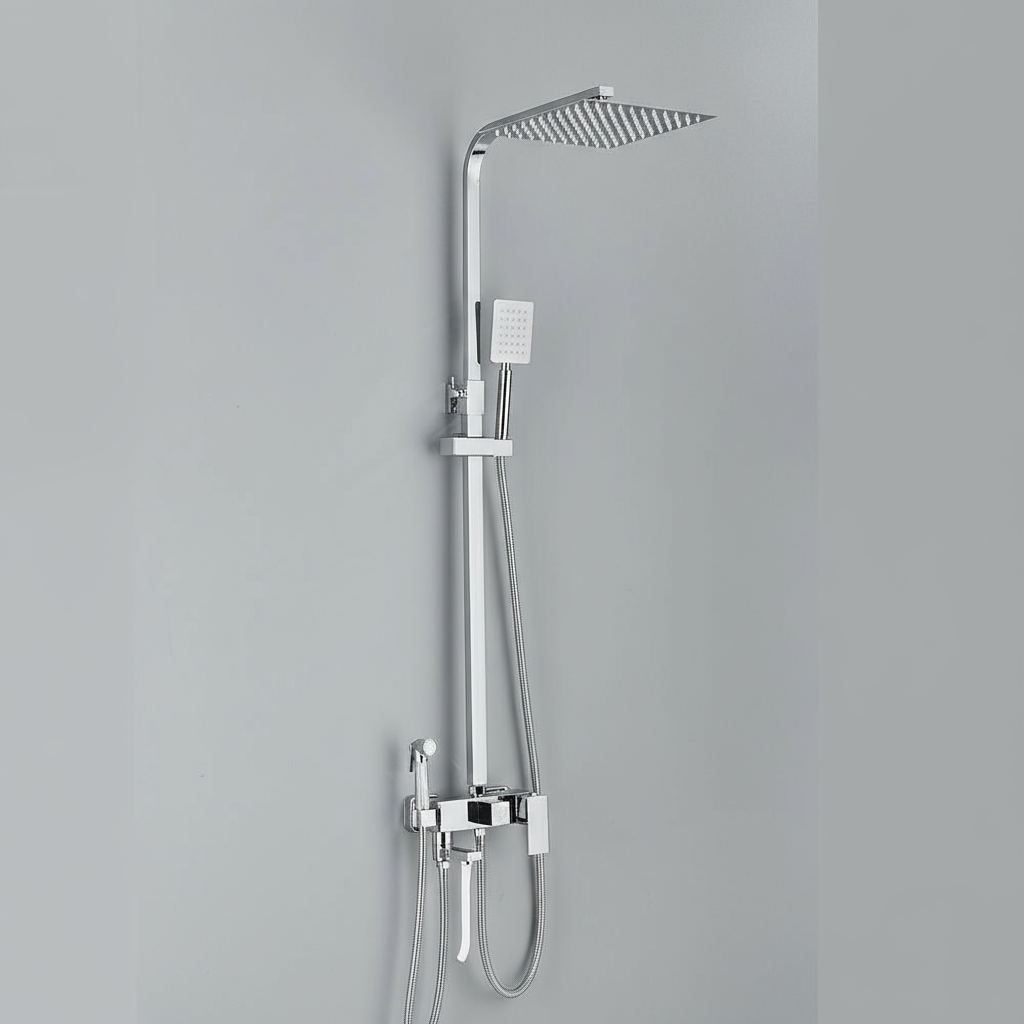 Colonne de douche Cubo 4 Chrome,4 Sorties, Effet Pluie, Jet Massant ...