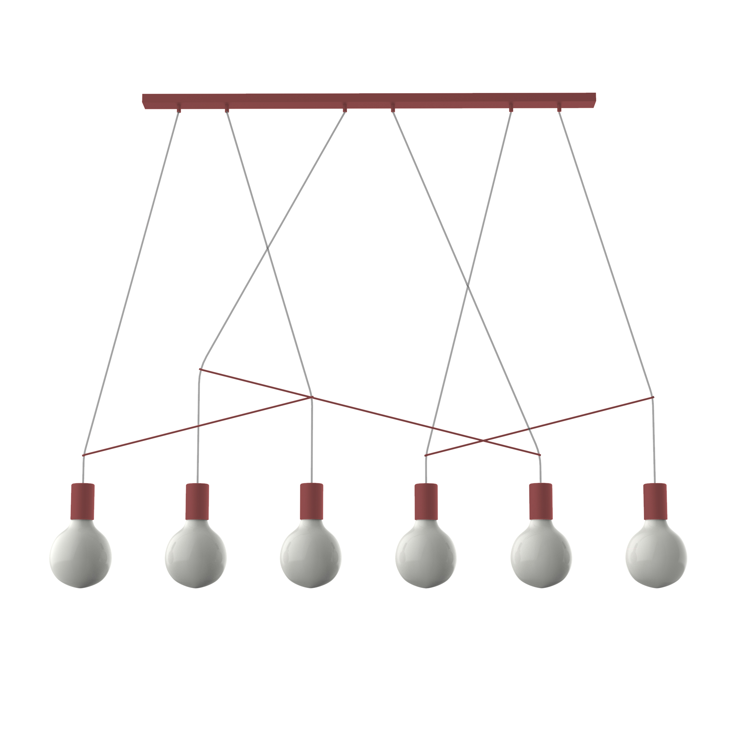 LUMICOM | KELLY Suspension, 6X E27, max 42W, métal, peau de vache rouge ...