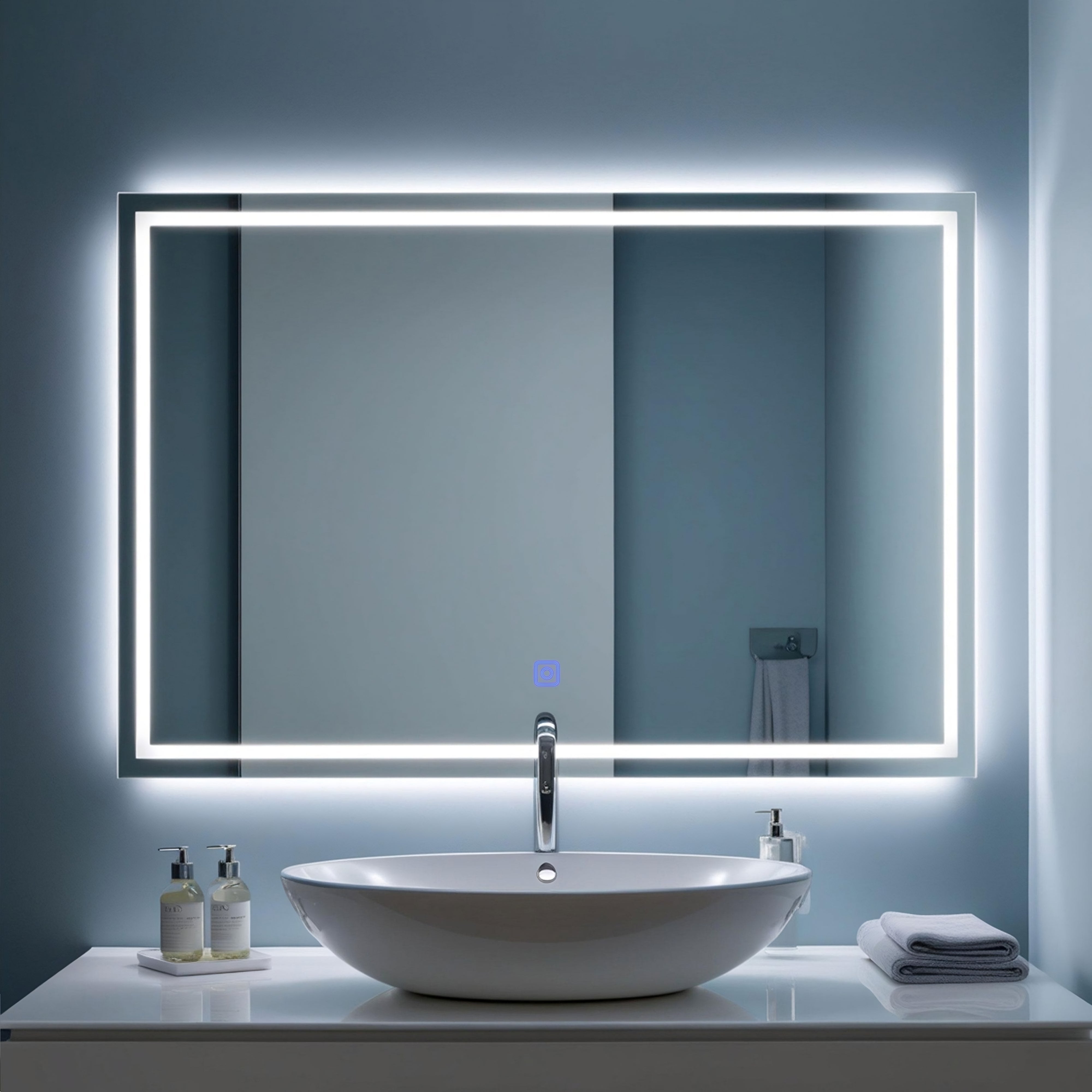 SANILAND Miroir LED Réversible pour Salle de Bain 160x80 cm - Anti-Buée ...