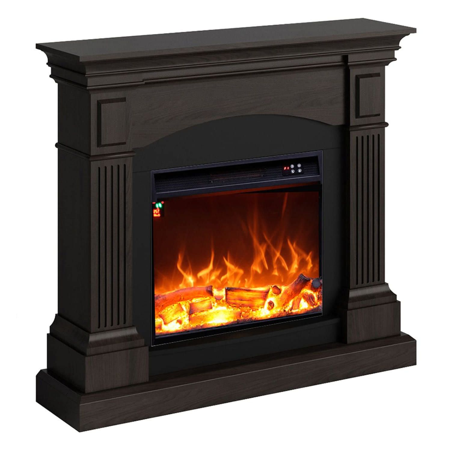 Chimenea de Pared Fuego Galia Wenge Con Mando a Distancia y Quemador ...