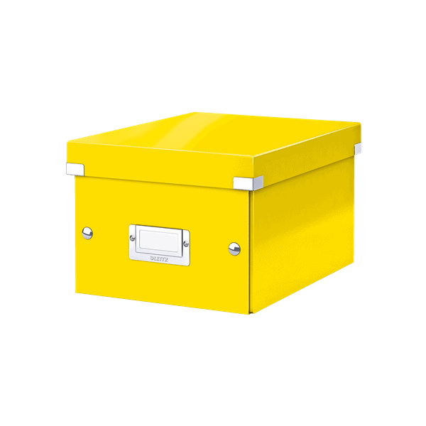 Petite Boîte de rangement en Carton A5+ avec couvercle - Jaune | Leroy ...