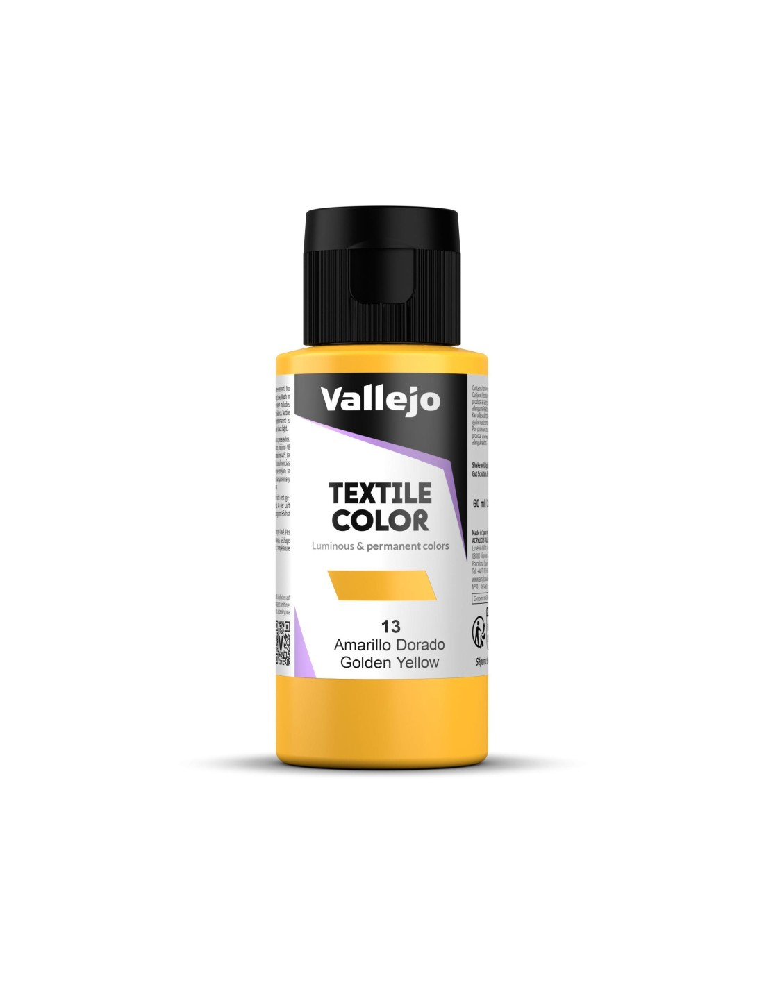 ACRYLICOS VALLEJO - PINTURA TEXTIL ARILICOS VALLEJO 60 ML (Amarillo Metalizado 513) | Leroy Merlin