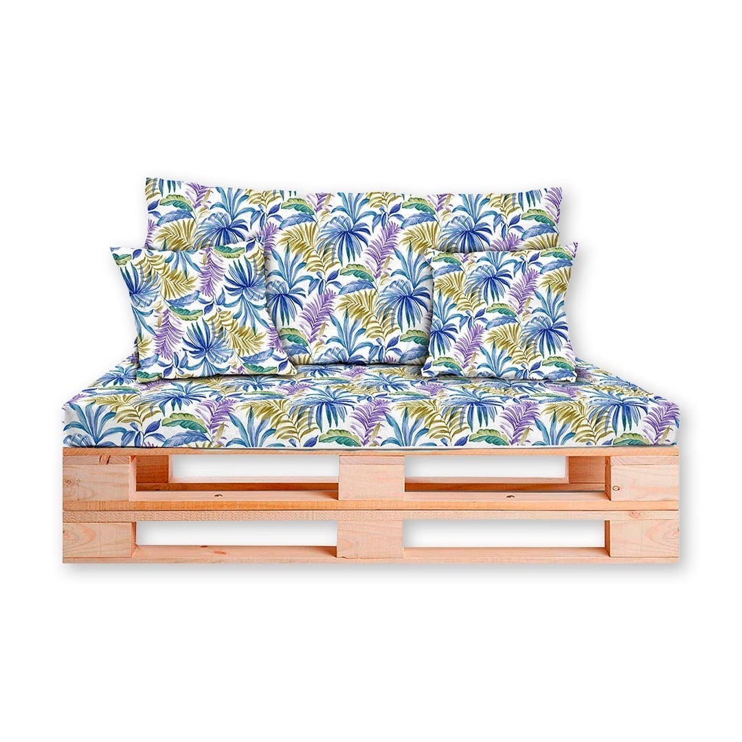 Pack palet loneta estampada - ARECA AZUL | Leroy Merlin