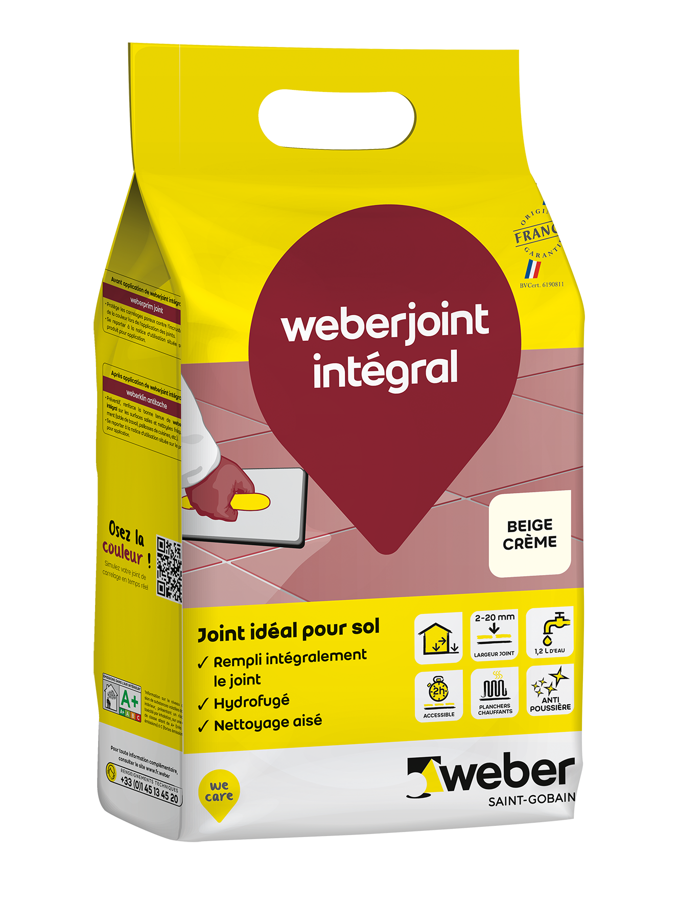 Mortier pour la réalisation de joint de carrelage 5Kg hydrofugé , Beige ...