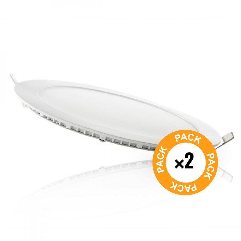 Pack 2 Placas LED 18W 1800Lm 6000ºK Circular 40.000H [JL-GP-LZ-3-M-CW ...