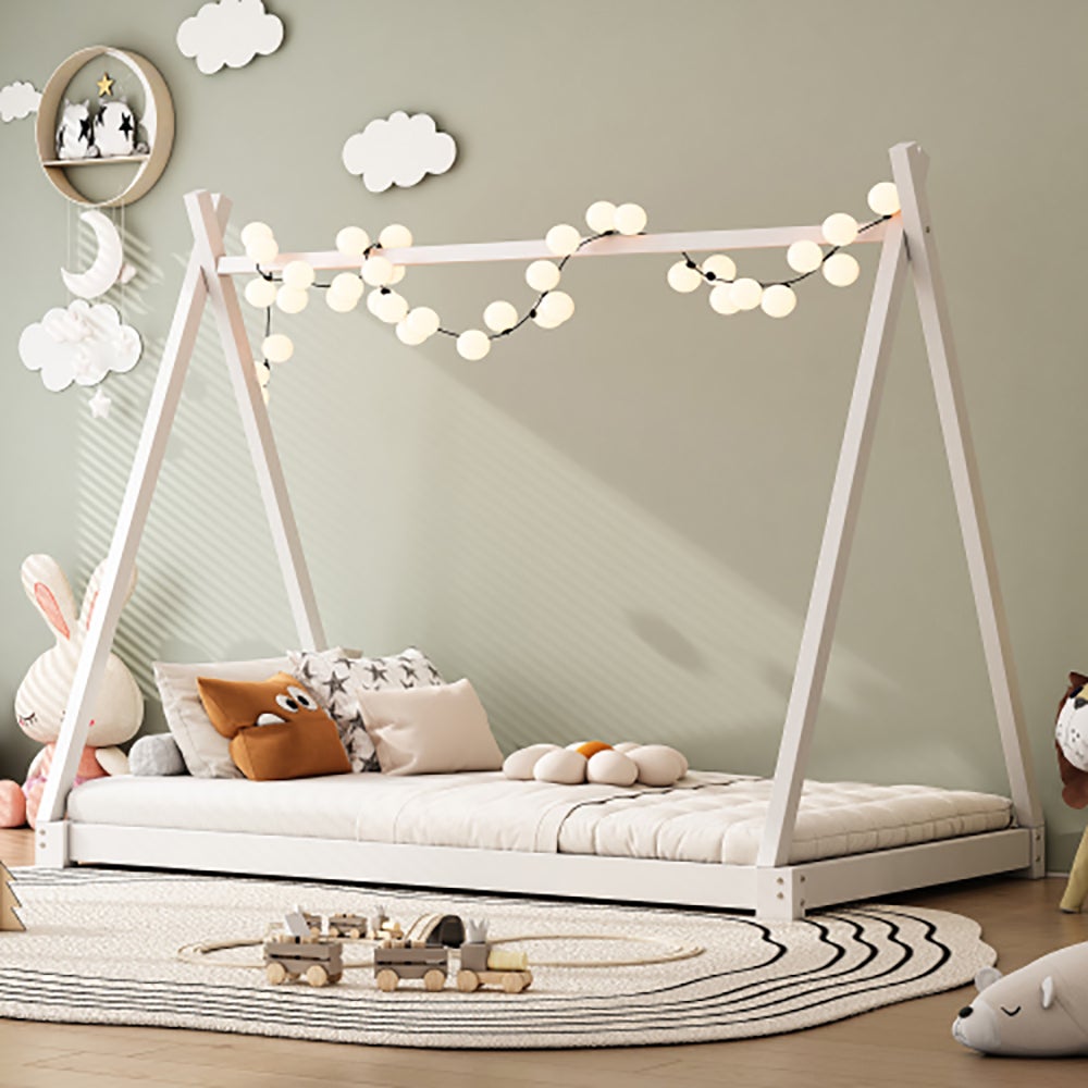 Lit jeune 90x200cm Lit en bois massif Lit simple Lit plat Modèle de ...